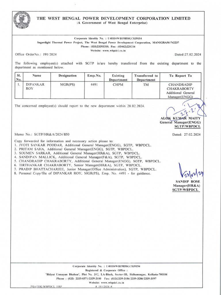 Inter Departmental Transfer | PDF