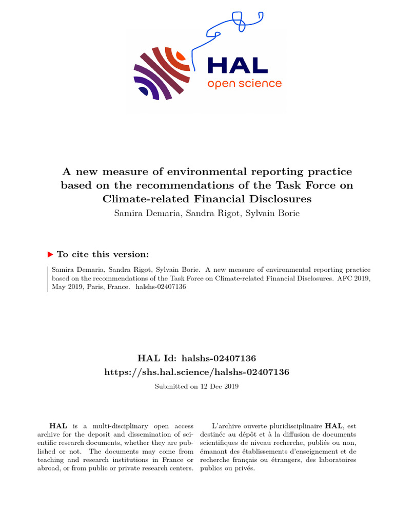 A New Measure of Environmental Reporting Practice Based On The ...