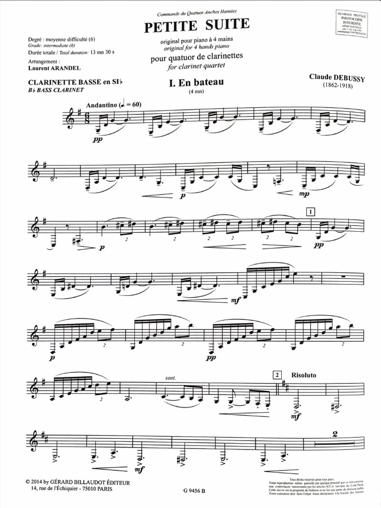 Claude Debussy: petite suite bass cl. | PDF