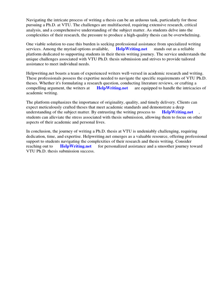 Vtu PHD Thesis Submission | PDF | Thesis | Doctor Of Philosophy