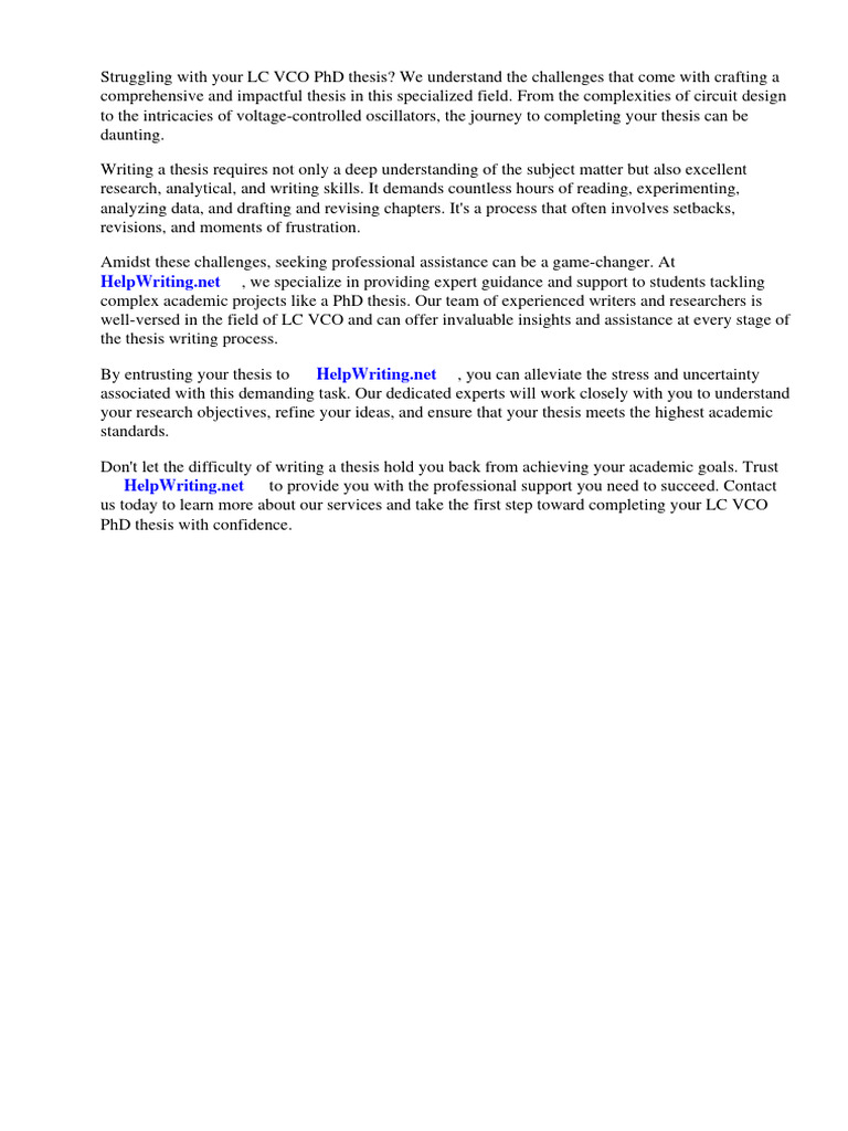Lc Vco Phd Thesis | PDF