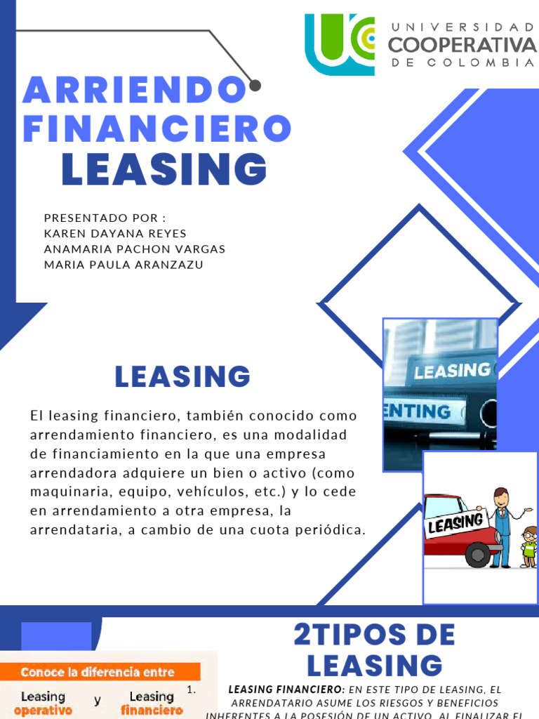 Diapositivas Arriendo Financiero y Leasing | PDF | Ley de Propiedad | Alquiler