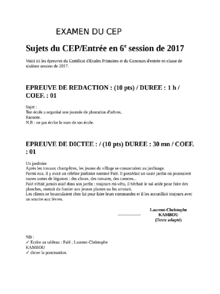 EXAM COLLECTION CM2 | PDF
