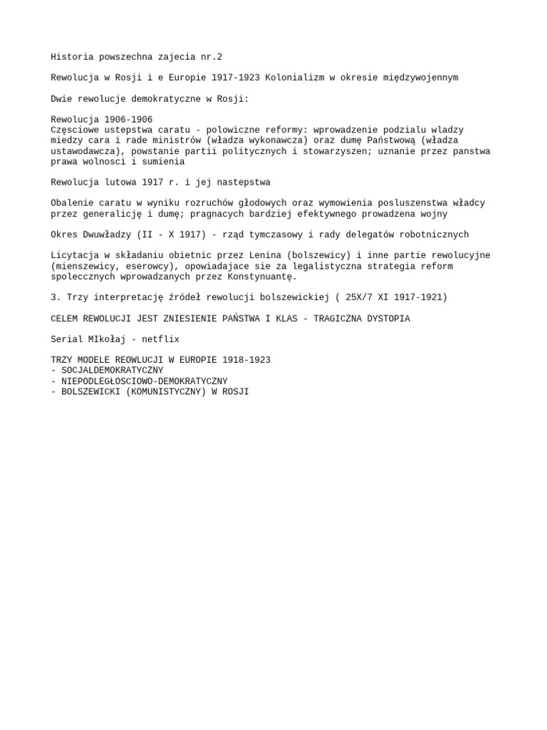 Historia Powszechna Zajecia nr.2 | PDF