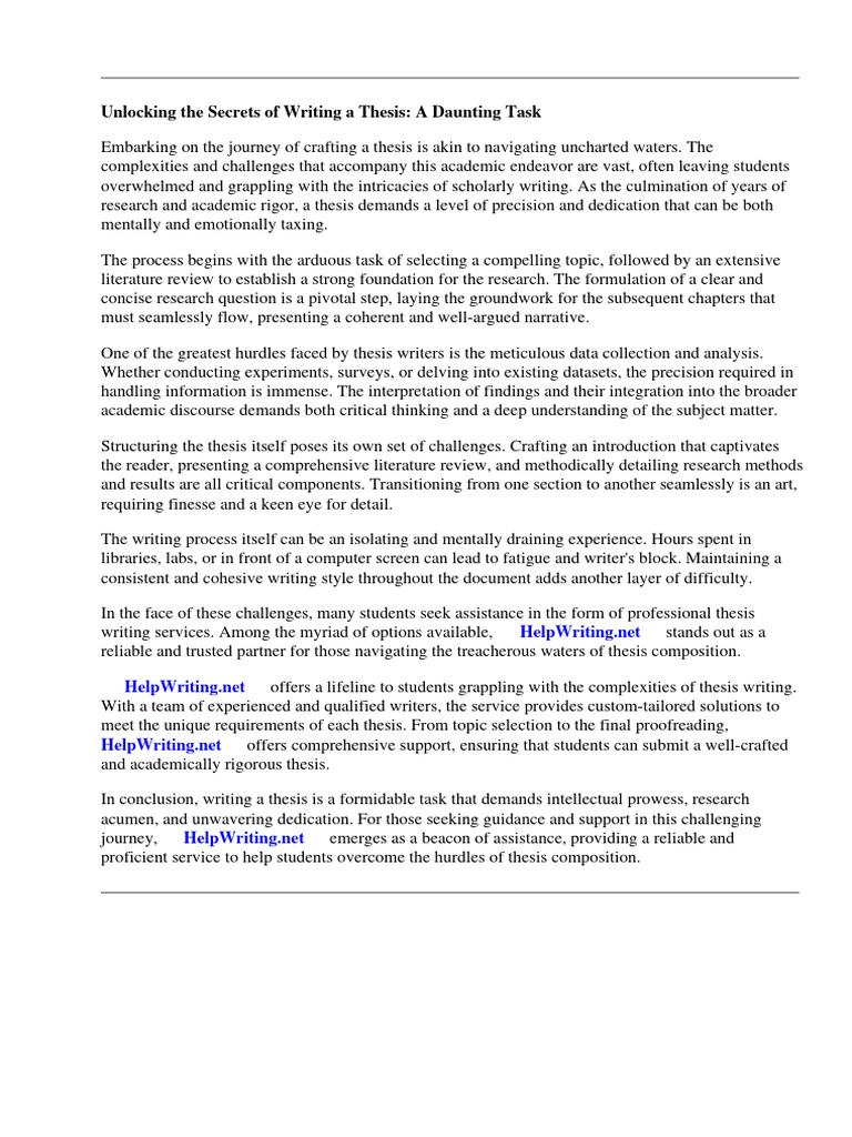 Thesis Article Sample | PDF