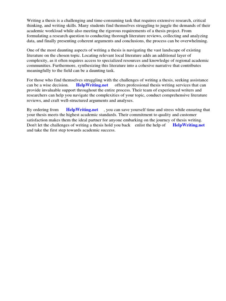 Sample Thesis Local Literature | PDF | Thesis