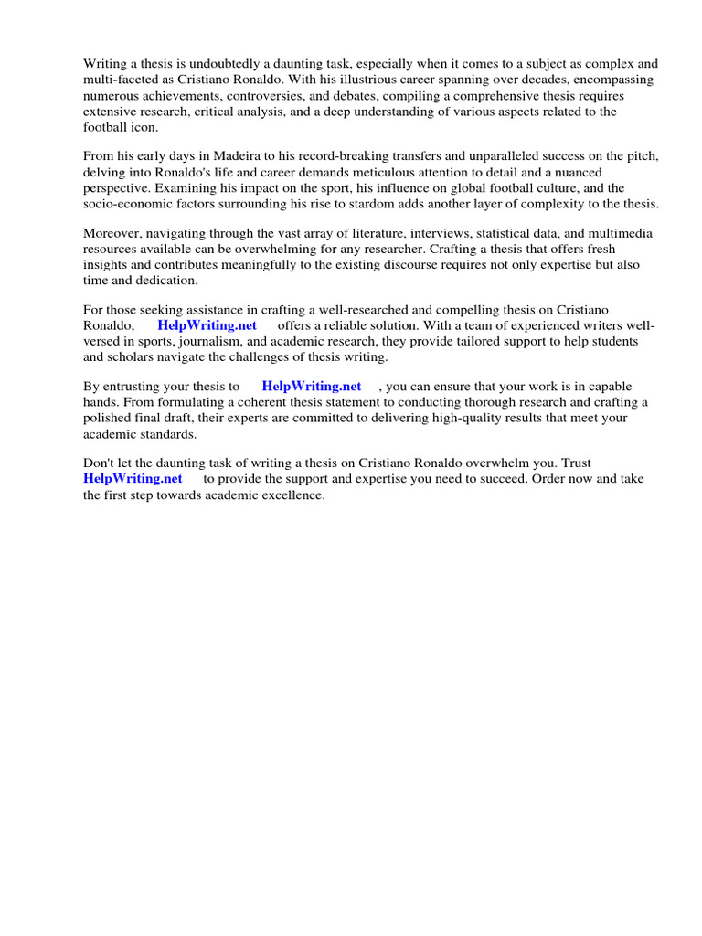 Cristiano Ronaldo Thesis | PDF | Portugal | Association Football