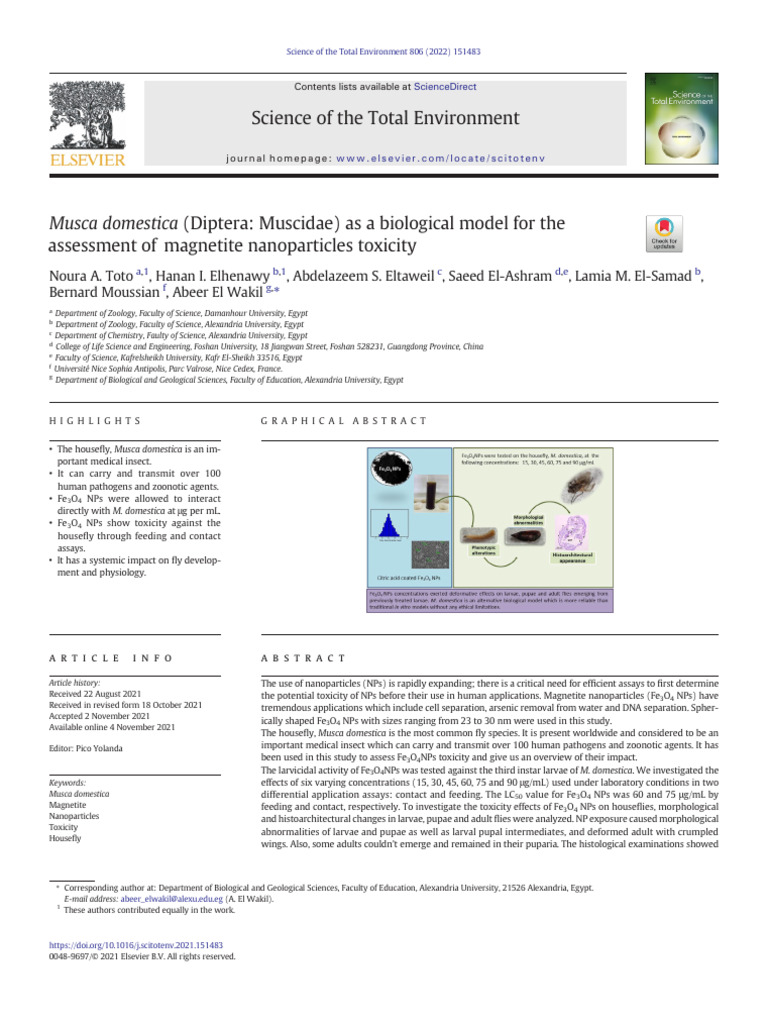 Musca Domestica As A Biological Model For The | PDF | Infrared ...