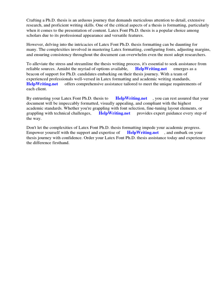 Latex Font PHD Thesis | PDF