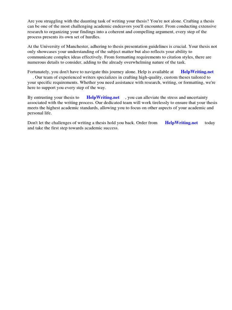 University of Manchester Thesis Guidelines | PDF