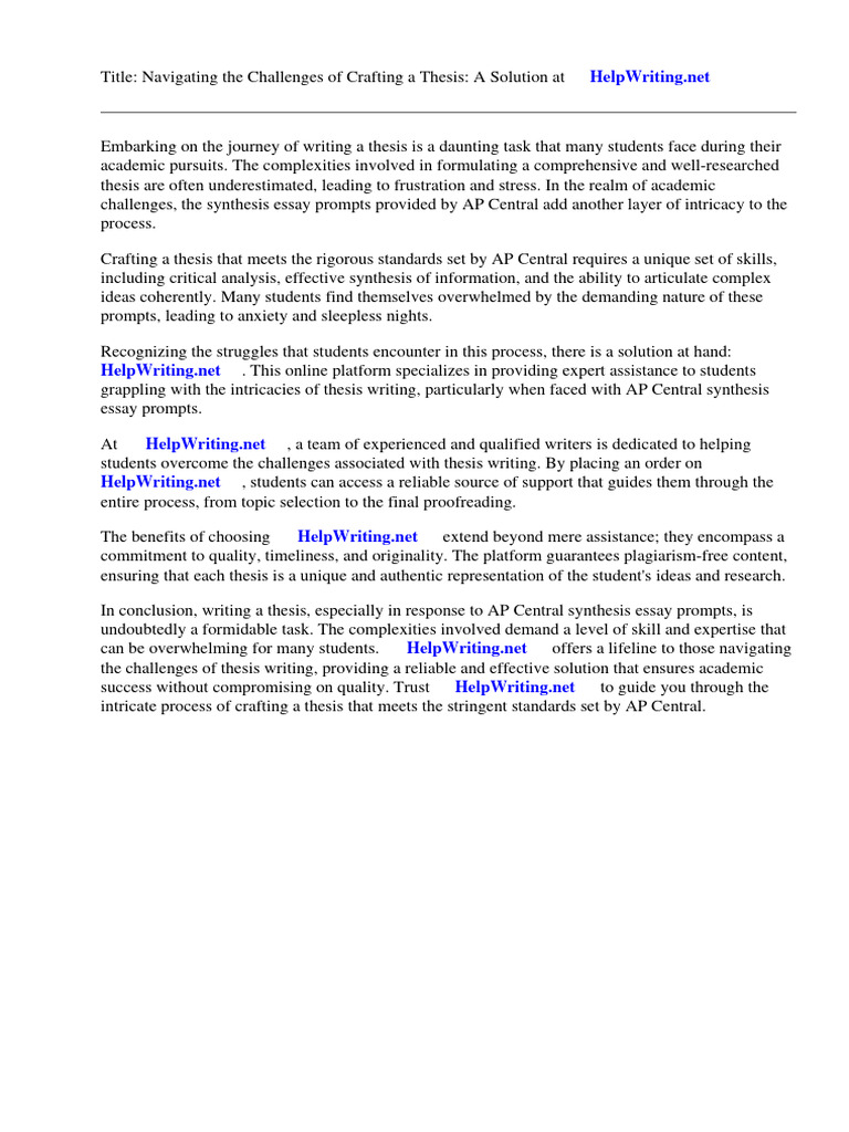 AP Central Synthesis Essay Guidance | PDF | Essays | Dialectic