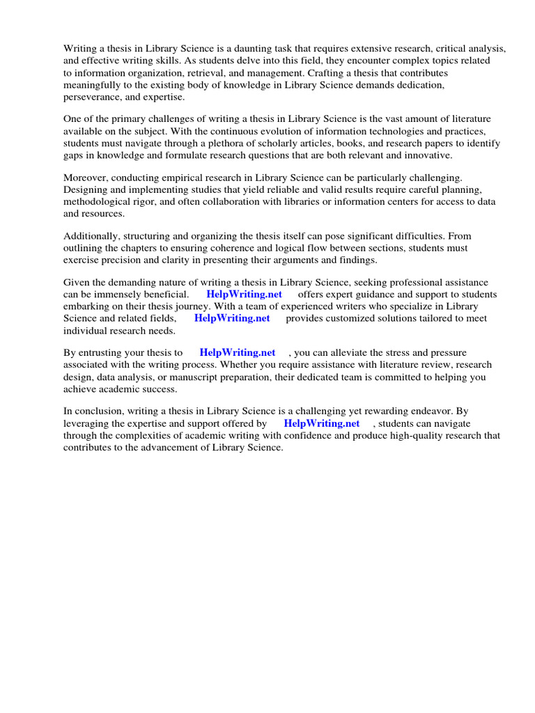 Library Science Thesis Title | PDF | Thesis | Libraries