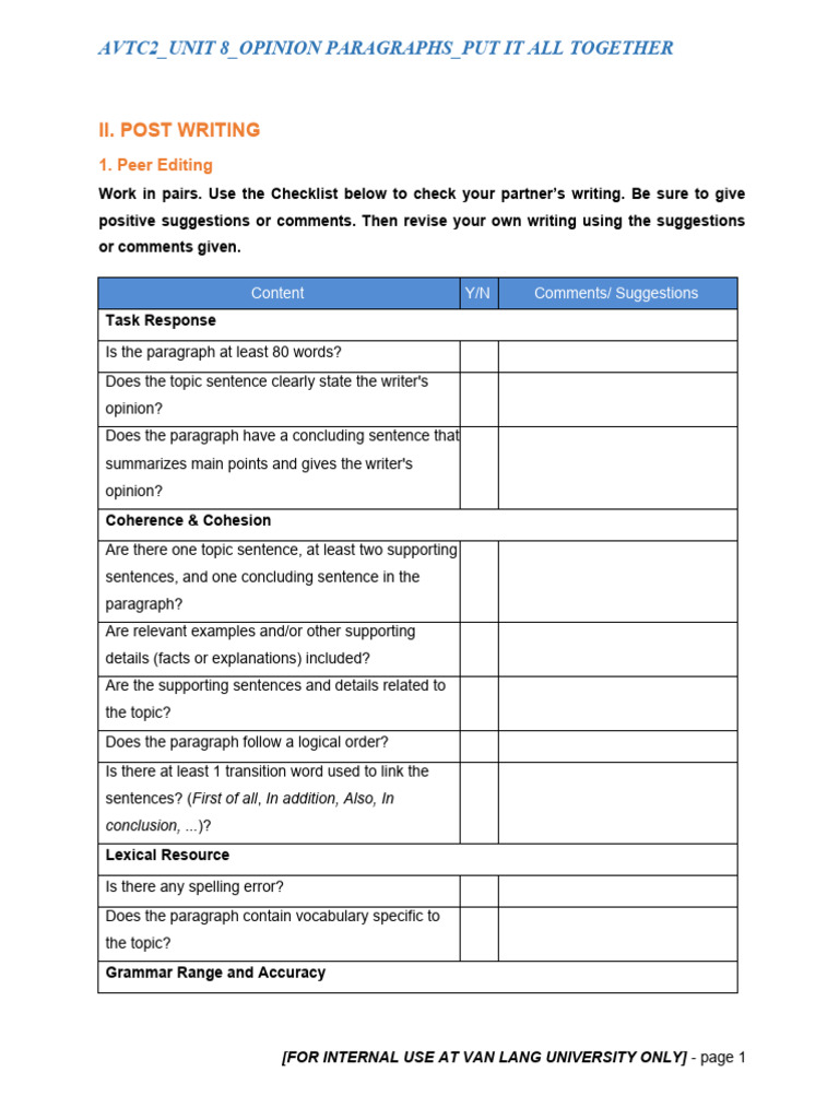 Opinion Paragraph Writing Guide | PDF | Career & Growth