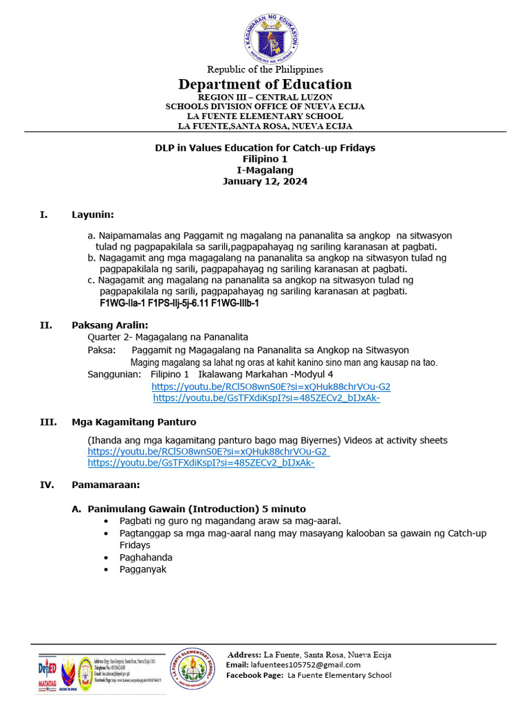 January 12-Dlp-Values | PDF