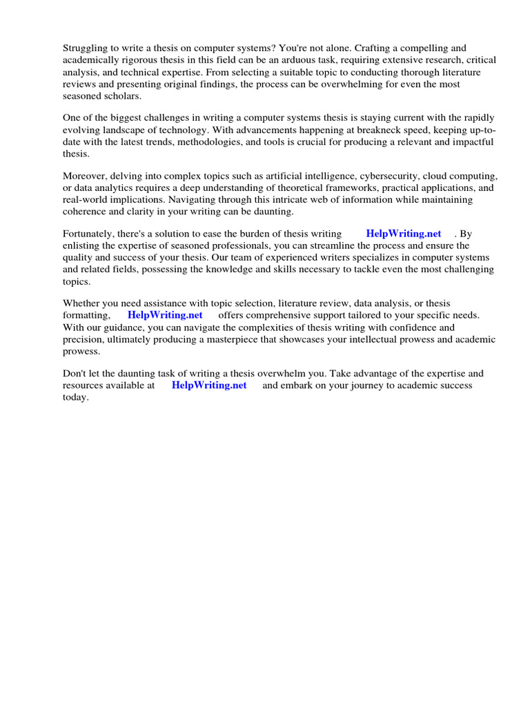 Computer Systems Thesis Ideas | PDF | Operating System | Computing