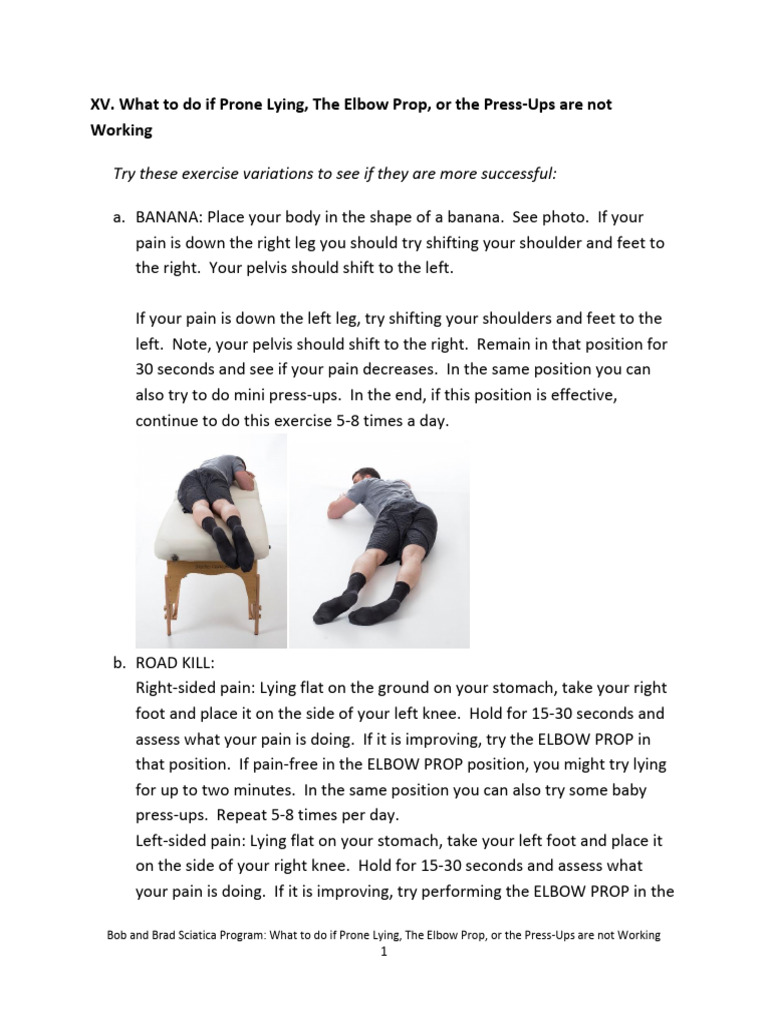 XV. What To Do If Prone Lying The Elbow Prop or The Press-Ups Are Not ...