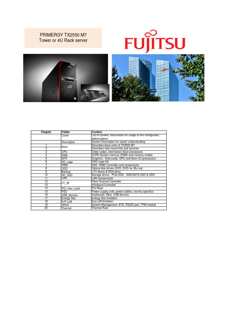 CNFG TX2550 M7 | PDF | Computer Architecture | Computer Hardware