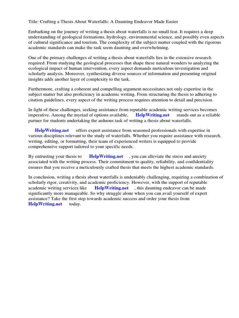 Thesis About Waterfalls | PDF | Software Development Process | Software