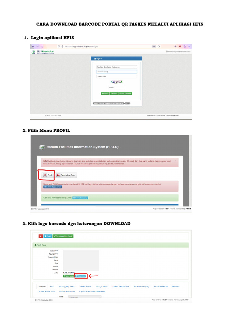 Cara Download Barcode Portal QR Faskes Melalui Aplikasi Hfis | PDF