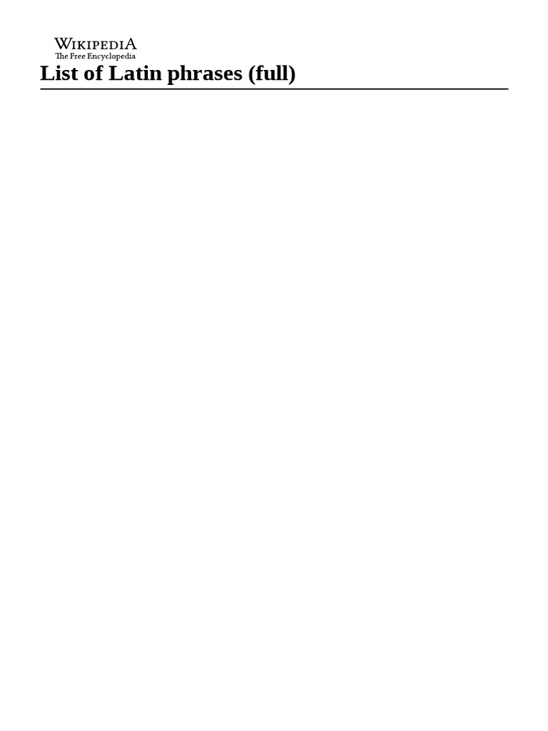 List of Latin Phrases (Full) | PDF | Philosophy | Foreign Language Studies