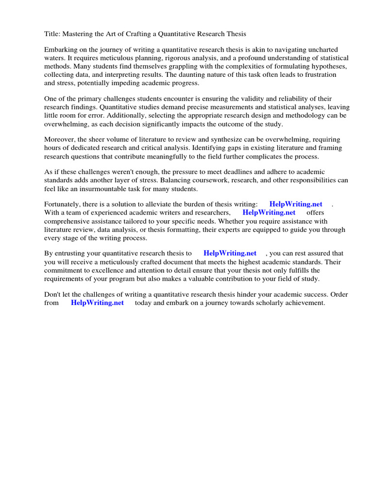 Quantitative Research Thesis PDF | PDF Quantitative Research Thesis PDF | PDF