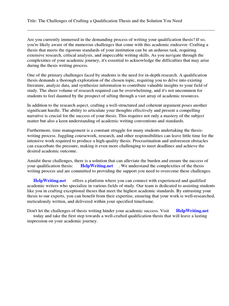 Thesis Qualification | PDF