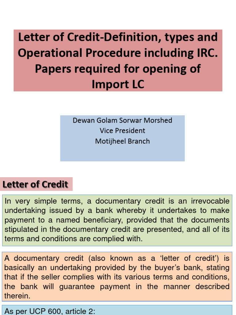 Letter of Credit | PDF