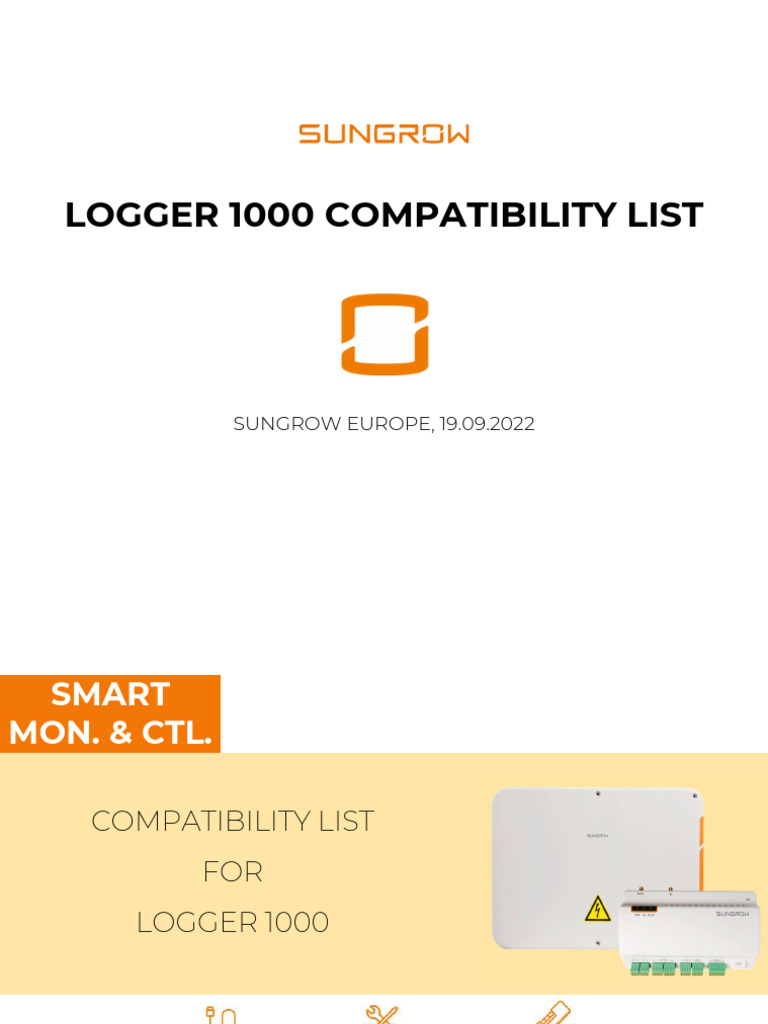 Sungrow Logger 1000 Compatibility List | PDF