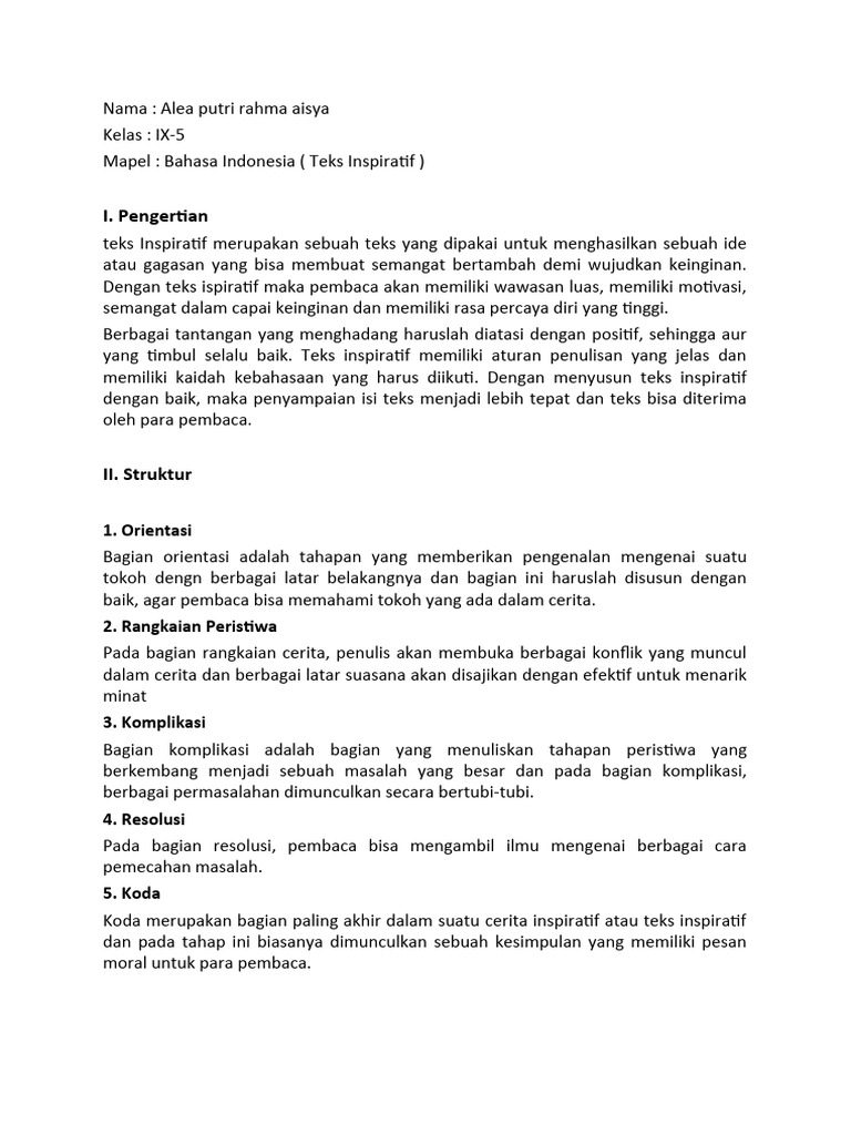 Teks Inspiratif Bindo | PDF | Fiksi Umum