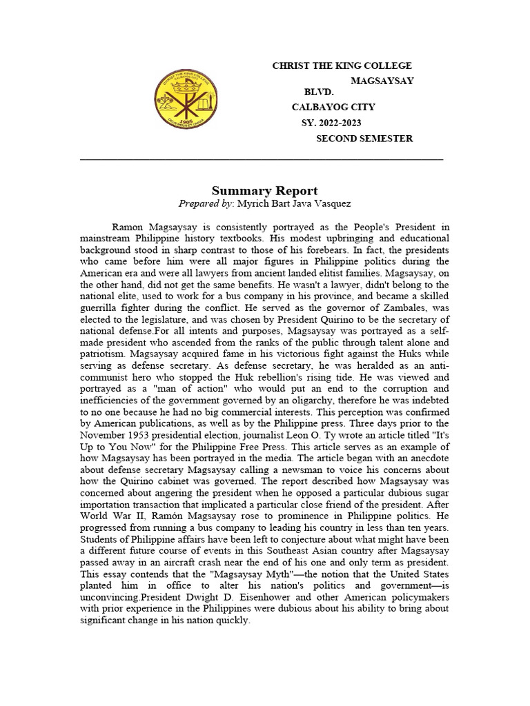 MYRICH Summary Report | PDF