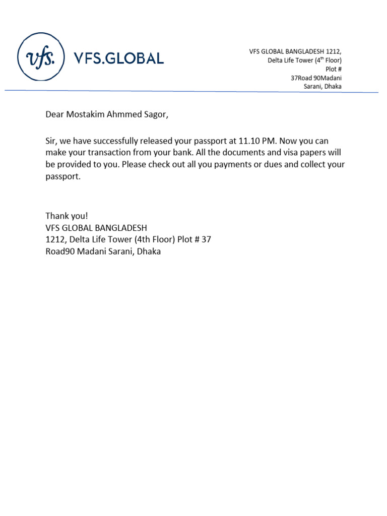 Vfs Bangladesh | PDF