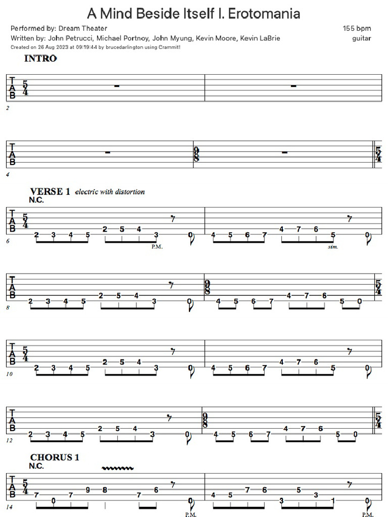 Guitar 1 Tablature | PDF