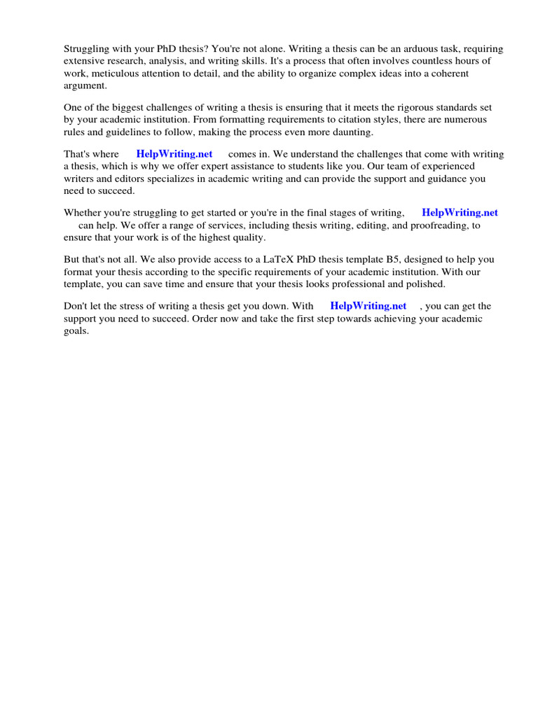 Latex PHD Thesis Template b5 | PDF | Thesis | Page Layout