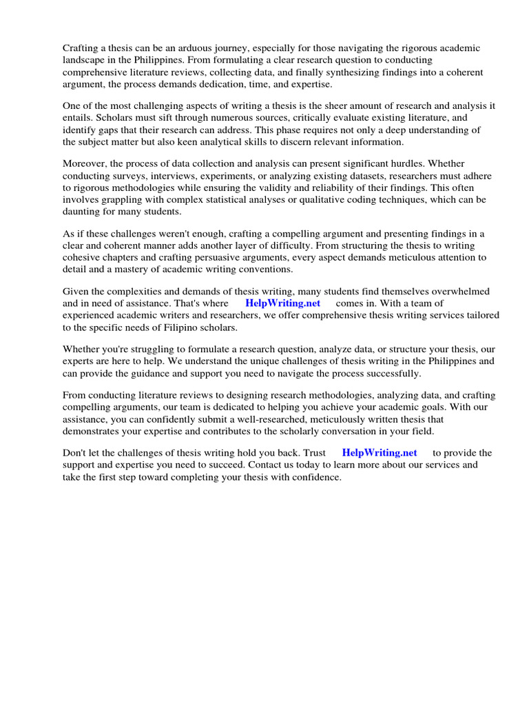 Published Thesis in The Philippines | PDF