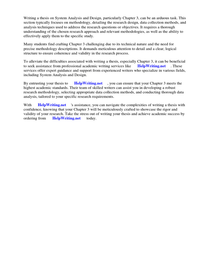 System Analysis and Design Thesis Chapter 3 | PDF | Methodology | System