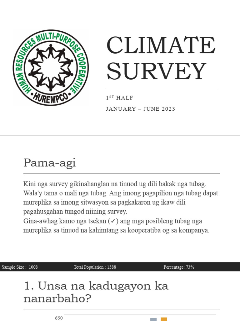 CLIMATE SURVEY SAMPLE | PDF