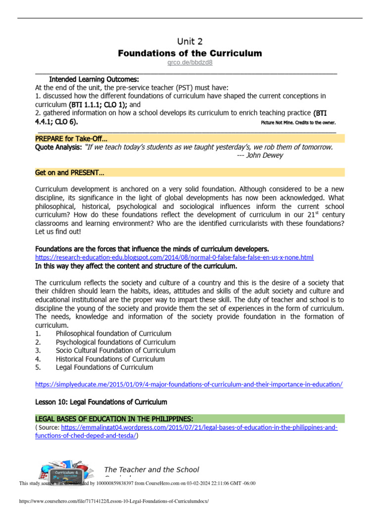 Lesson 10 Legal Foundations of Curriculum | PDF | Curriculum | Schools