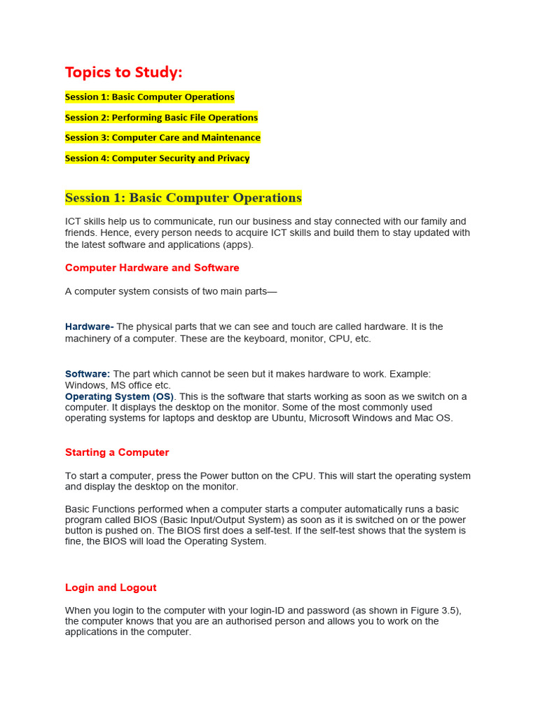 Ict Skills | PDF | Computer Virus | Operating System