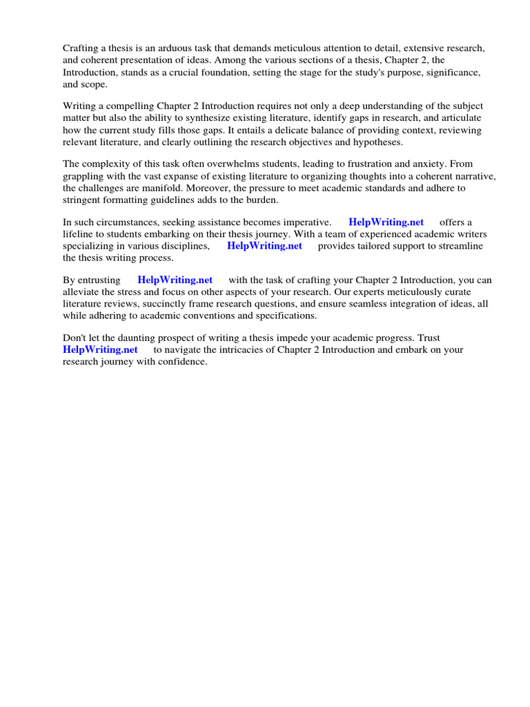 Thesis Chapter 2 Introduction Sample | PDF | Thesis | Methodology