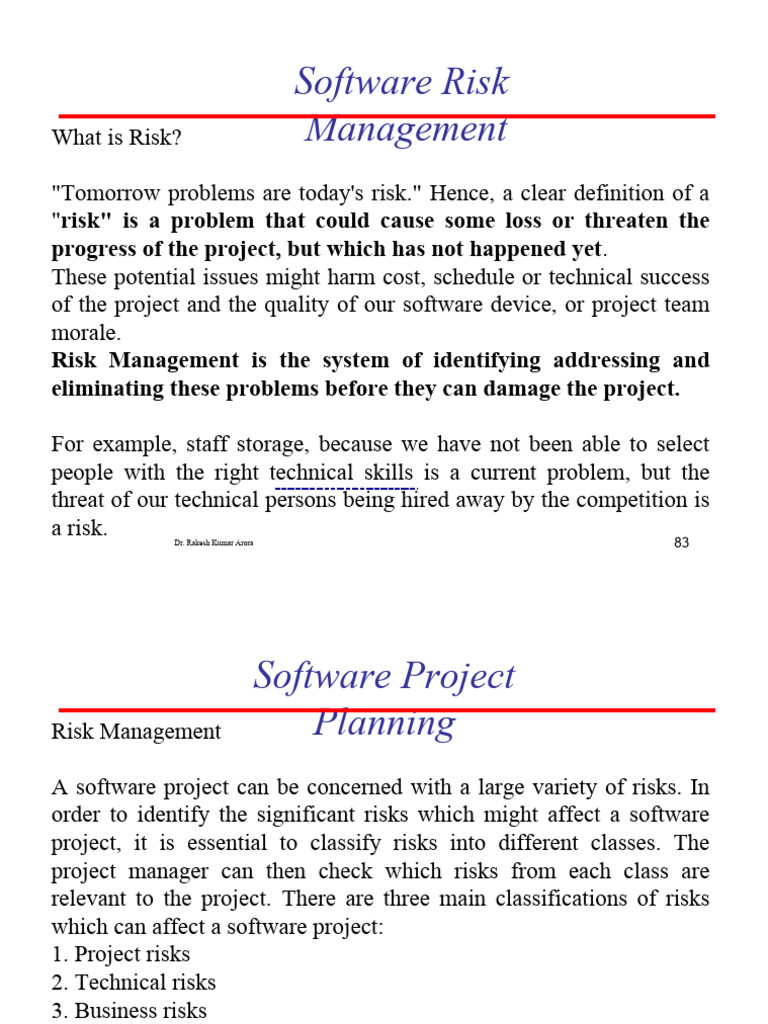 Software Risk Management | PDF | Risk | Risk Management