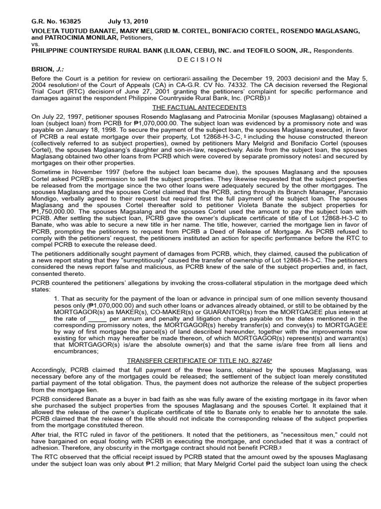 Oblicon Cases IV | PDF | Law Of Agency | Mortgage Law