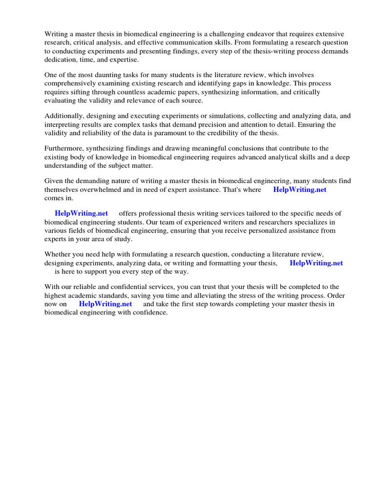 Master Thesis Biomedical Engineering Example | PDF | Biomedical ...