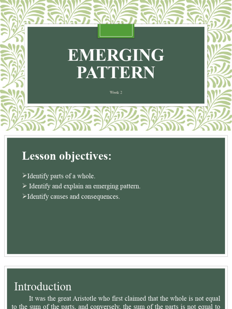 Lesson 2 Emerging Patterns | PDF | Causality | Cognitive Science