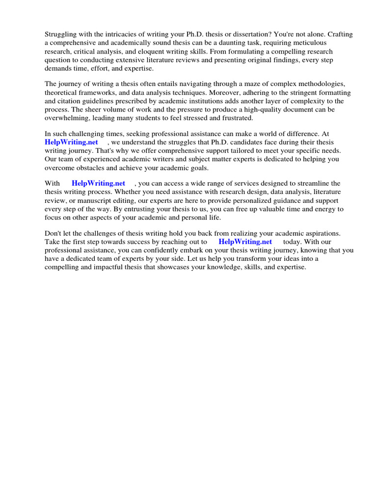 PHD Thesis Dissertation Sample | PDF