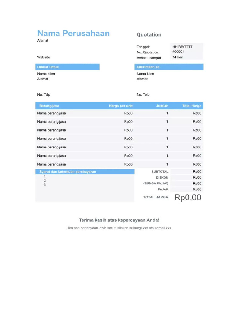 Contoh Quotation | PDF