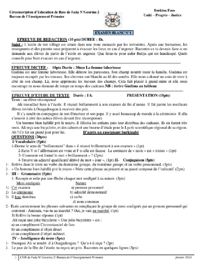 EXam Blanc cm2 27 Fe | PDF