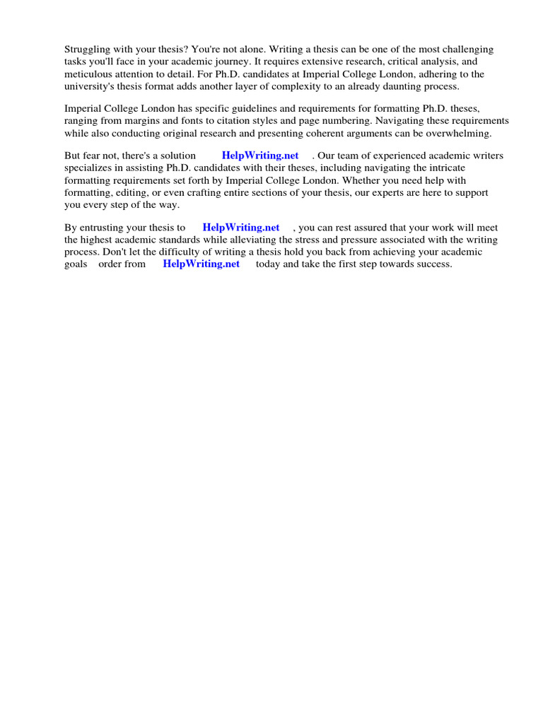 Imperial College London Phd Thesis Format | PDF | Thesis | Waves