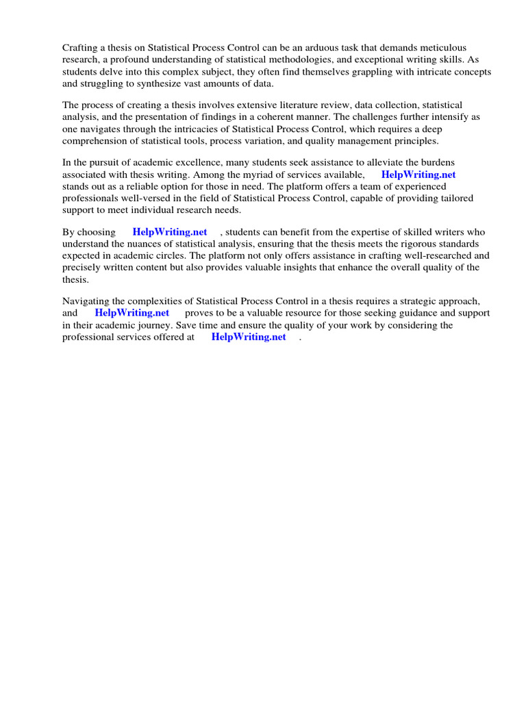 Thesis On Statistical Process Control | PDF