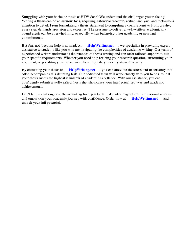 Bachelor Thesis Htw Saar Pdf Thesis Cognition