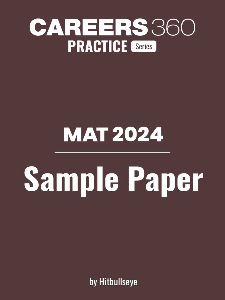 MAT 2024 Sample Paper | PDF | Area | Retained Earnings